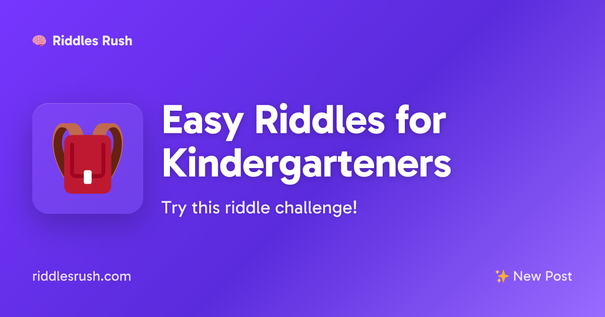 Easy Riddles for Kindergarteners | Riddles Rush