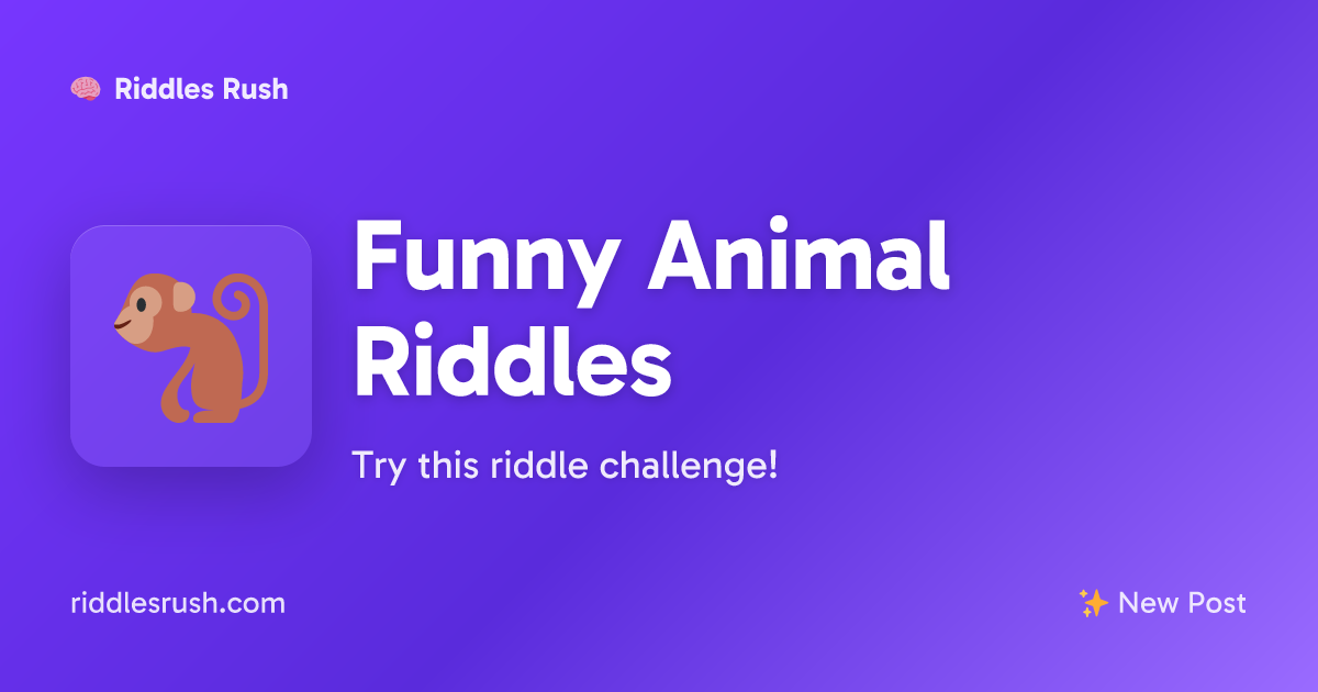 Funny Animal Riddles | Riddles Rush