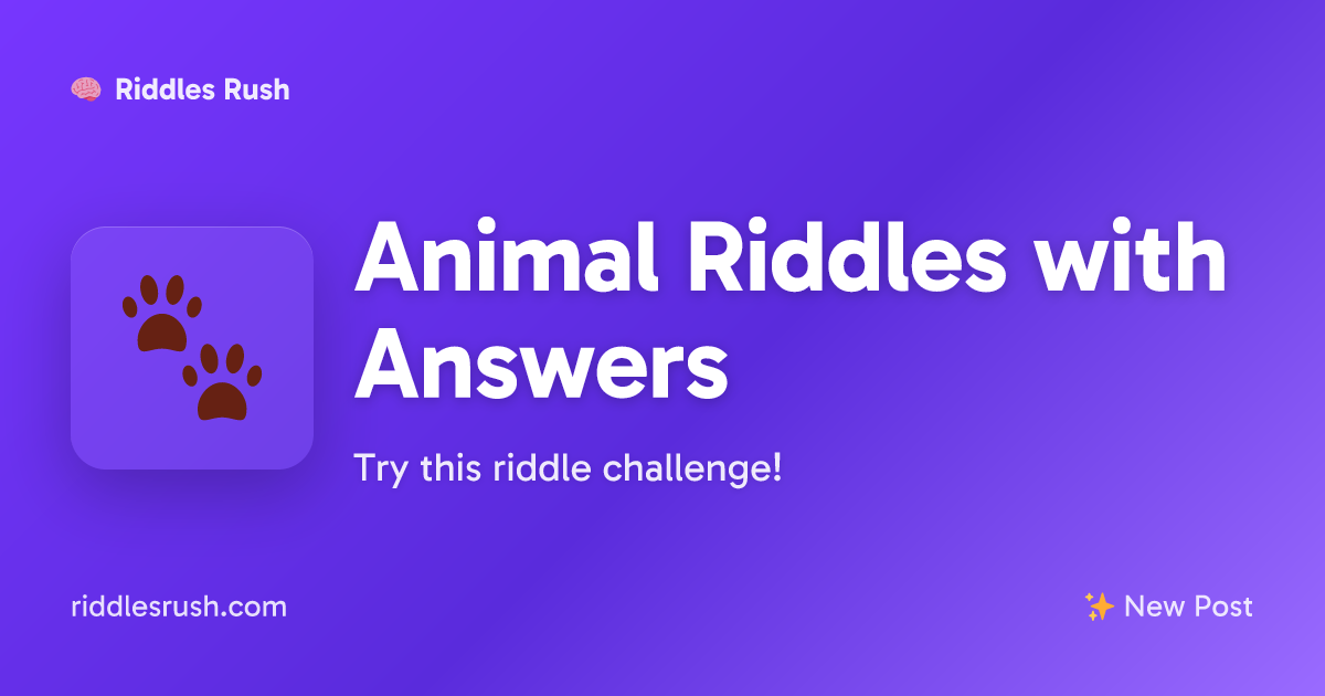 Animal Riddles with Answers | Riddles Rush