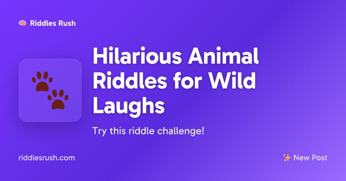 Hilarious Animal Riddles for Wild Laughs | Riddles Rush