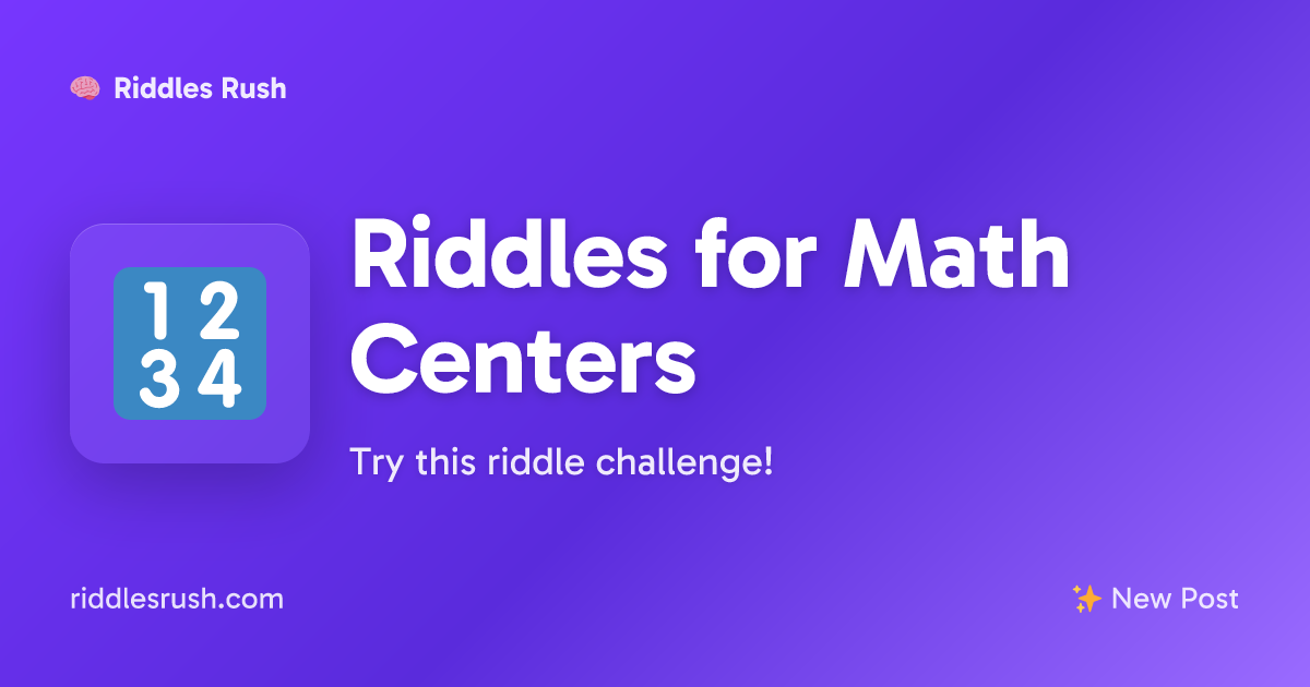 Riddles for Math Centers | Riddles Rush