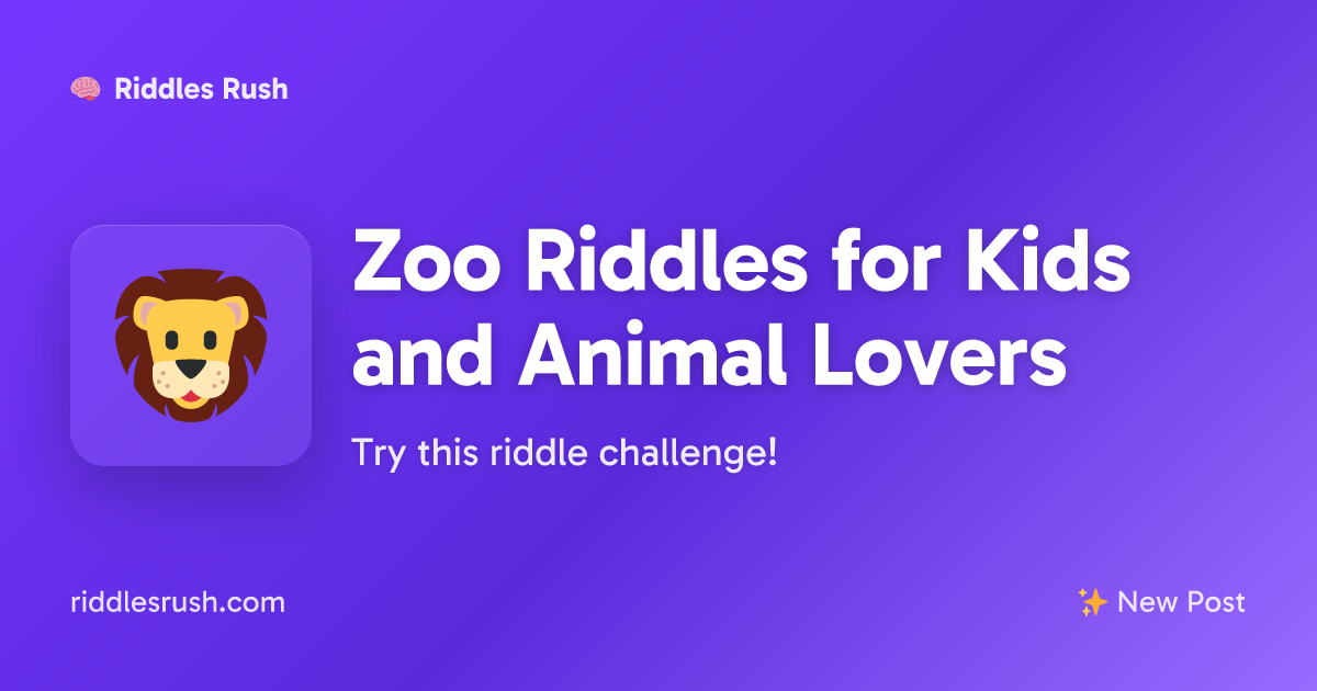 Zoo Riddles for Kids and Animal Lovers | Riddles Rush