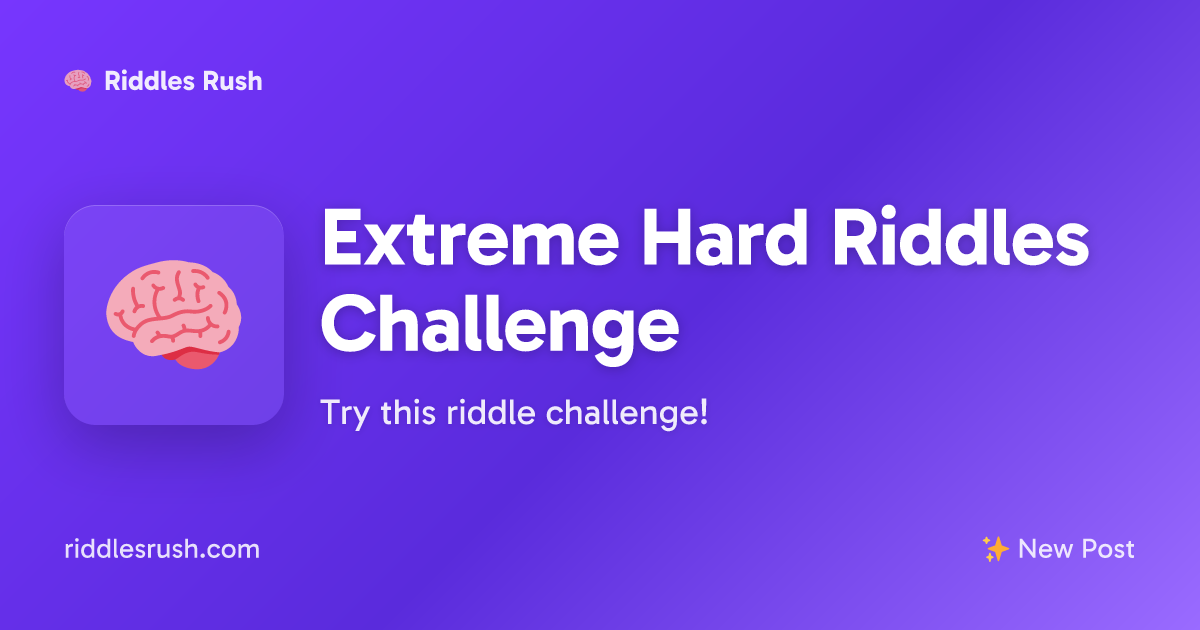 Extreme Hard Riddles Challenge | Riddles Rush